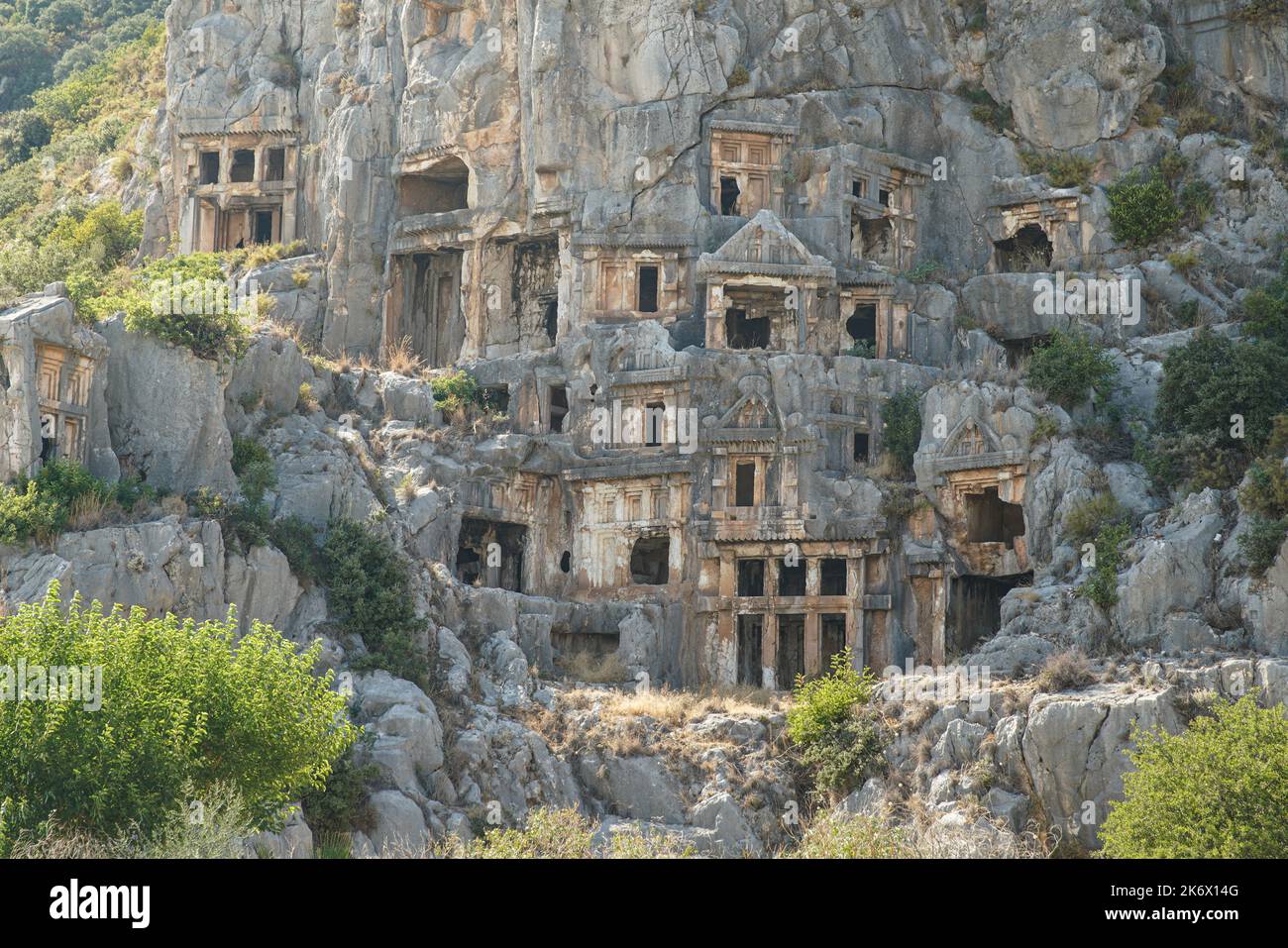 Rock Tombs in Myra Ancient City in Demre, Antalya City, Turkiye Stock ...