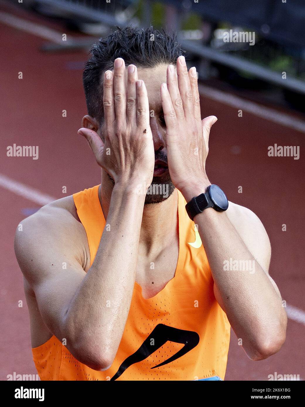 AMSTERDAM - Khalid Choukoud during the TCS Amsterdam Marathon. The ...