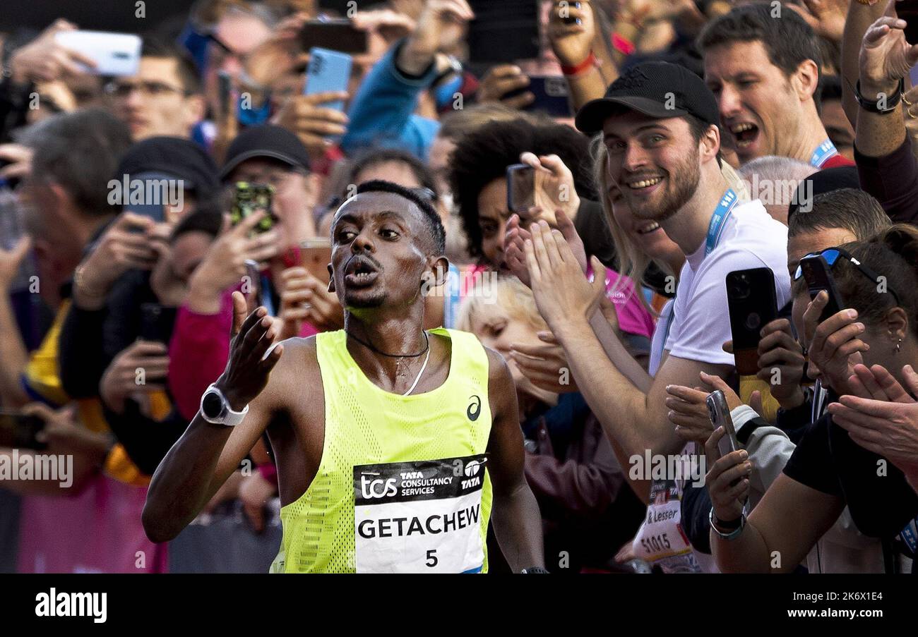 AMSTERDAM - Tsegaye Getachew, winner of the TCS Amsterdam Marathon. The ...