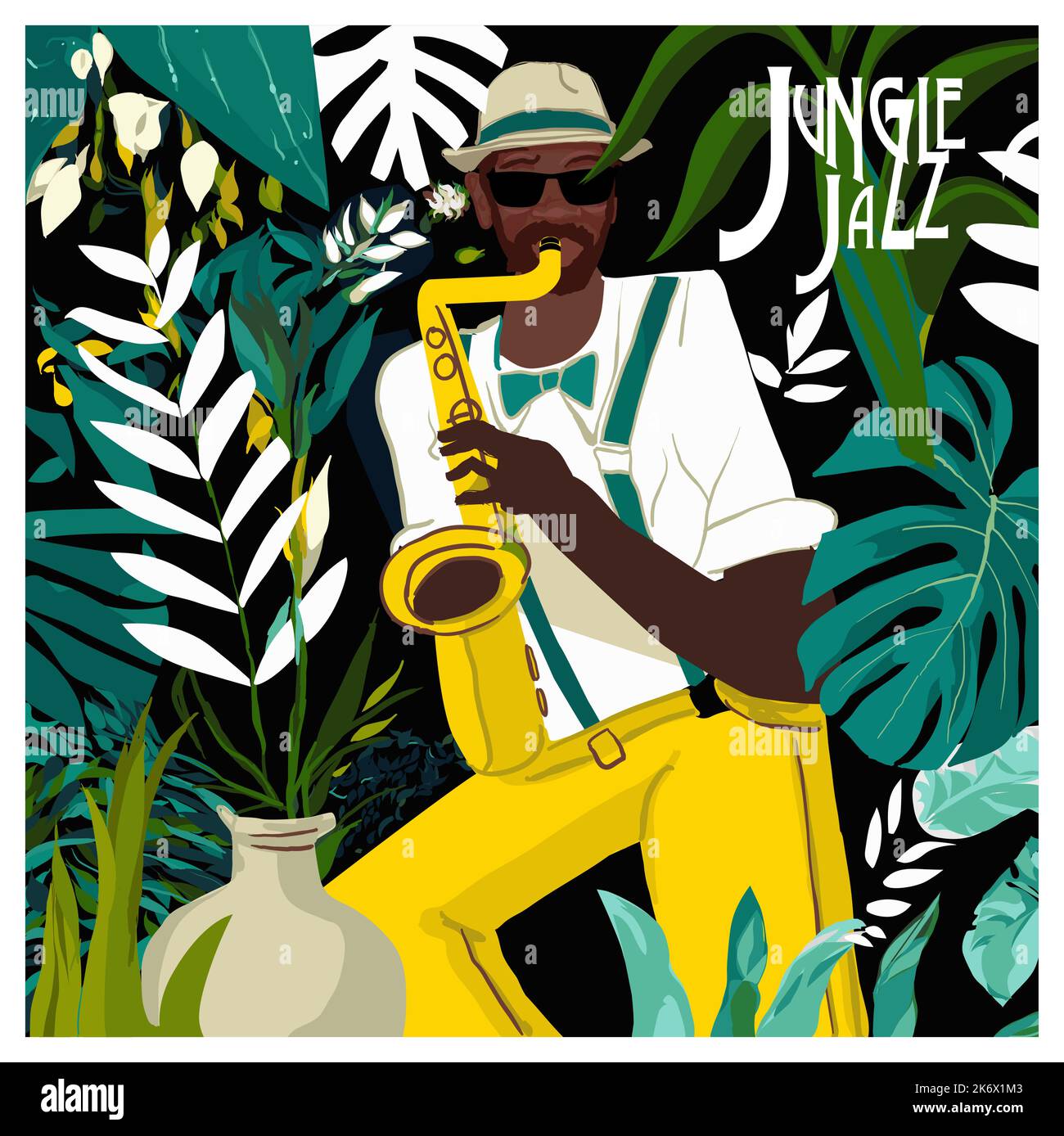 Original composition on the theme of Jungle Jazz - vector illustration ...