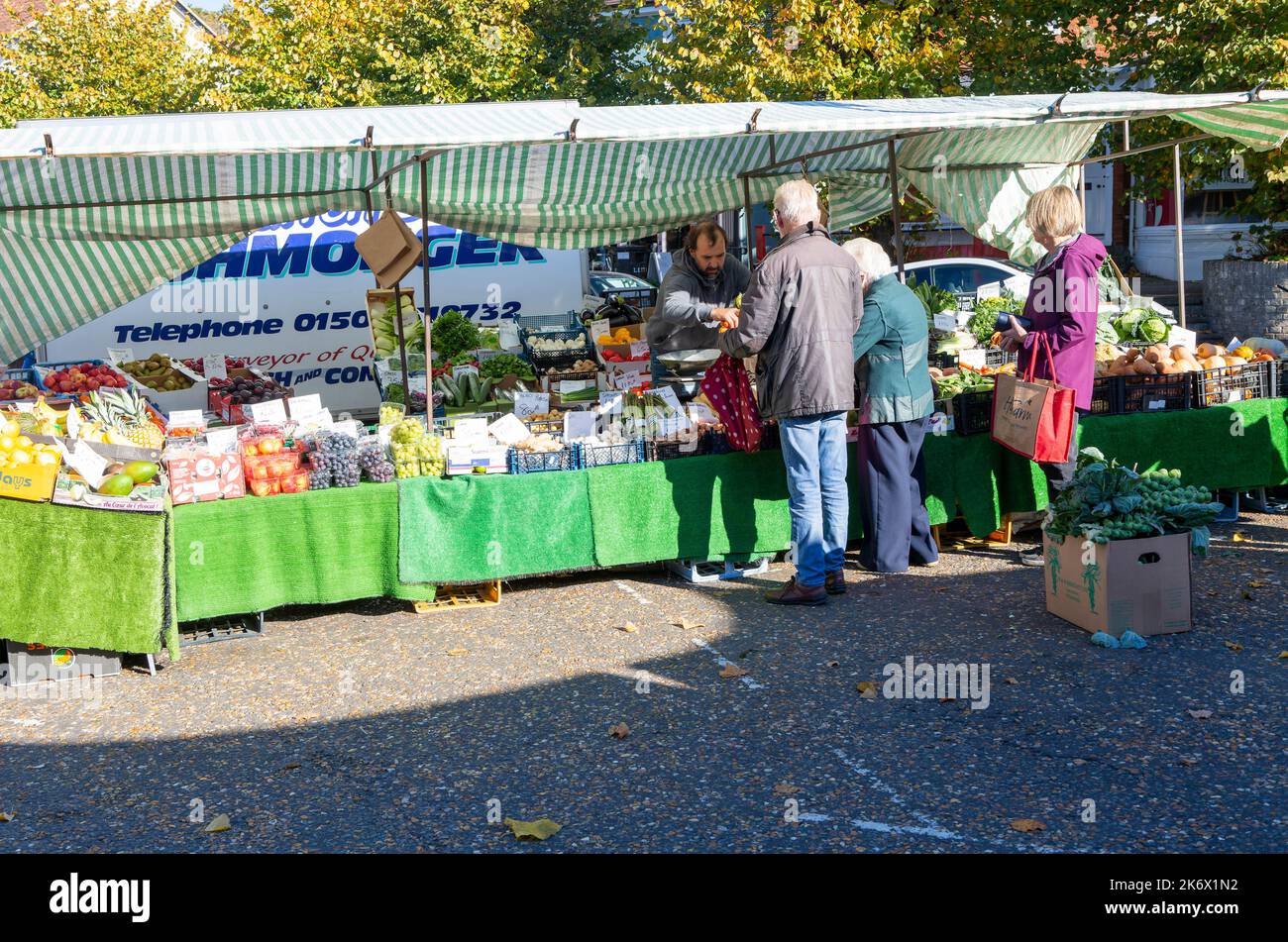 Greengrocer market stall, Framlingham, Suffolk, England, UK Stock Photo ...
