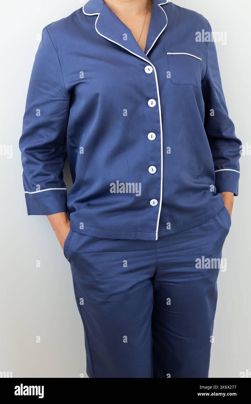 Close-up detail and fabric texture of a pajama. Homewear, sleepwear ...