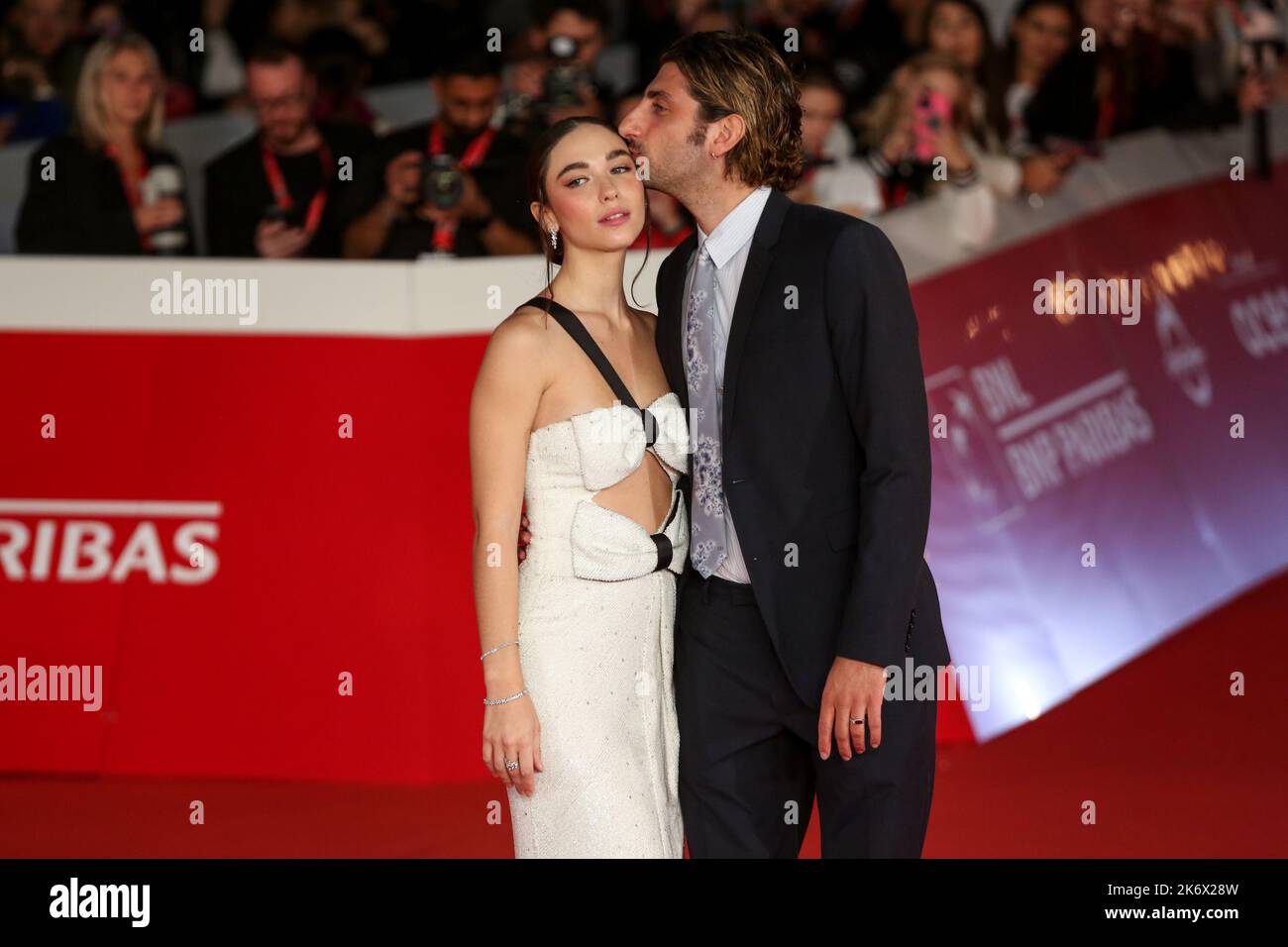 Matilda De Angelis (l) and Pietro Castellitto (r) attend the red carpet ...