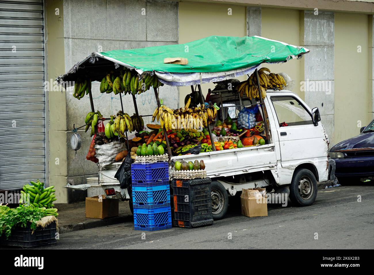 run down market stall in the streets of santo domingo in the dominican ...