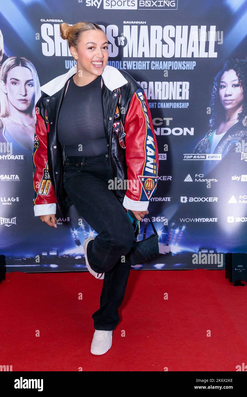 The O2, London, UK. 15th October 2022. Mahalia arriving at The O2 for ...