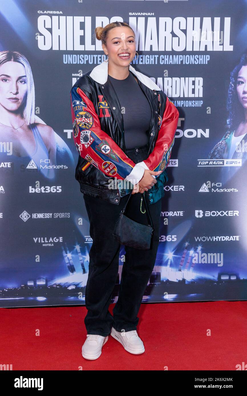 The O2, London, UK. 15th October 2022. Mahalia arriving at The O2 for ...