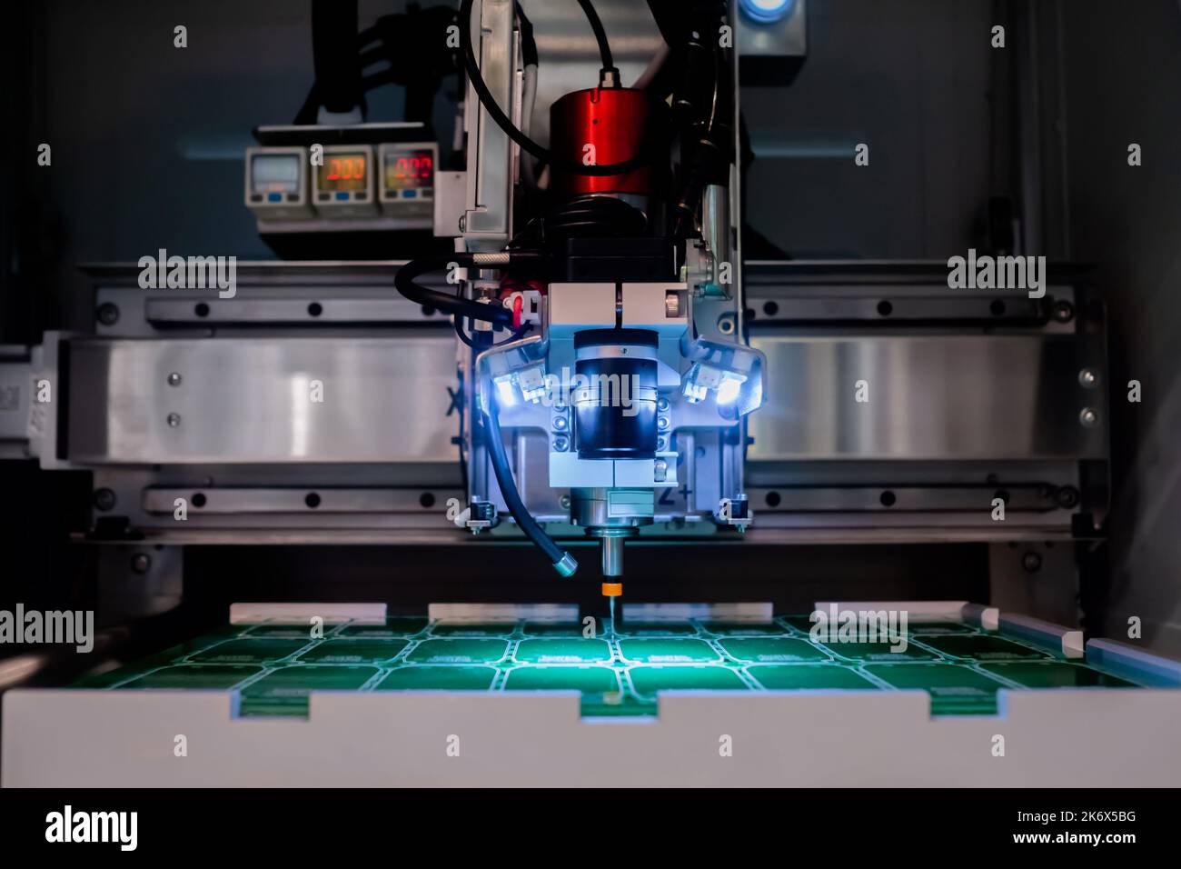 Process of separation of printed circuit boards at factory, exhibition ...
