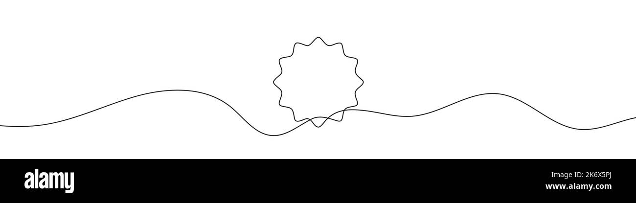 Continuous line drawing of round frame. One line icon of frame. One ...