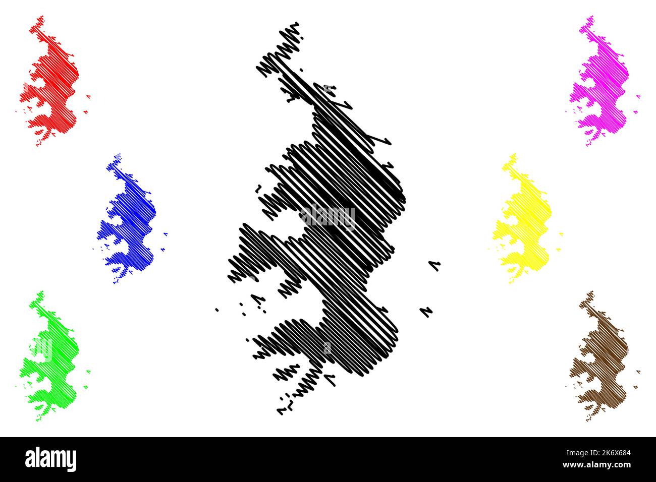 Bryher island (United Kingdom of Great Britain and Northern Ireland, England) map vector ...