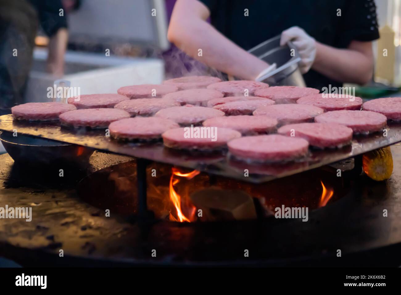 Row of burgers hi-res stock photography and images - Alamy