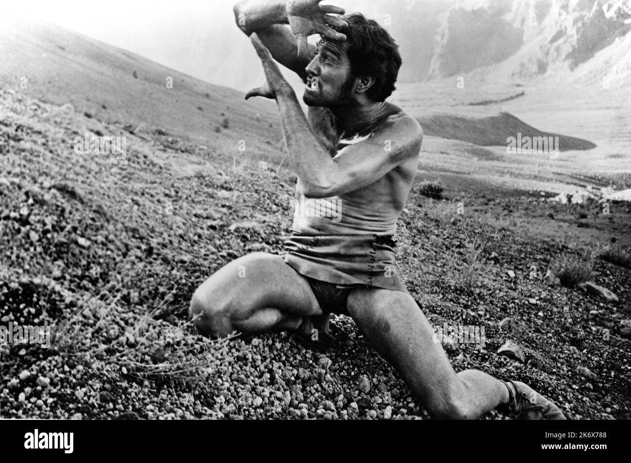 RICHARD HARRIS as Cain on slopes of Vesuvius volcano location in THE ...
