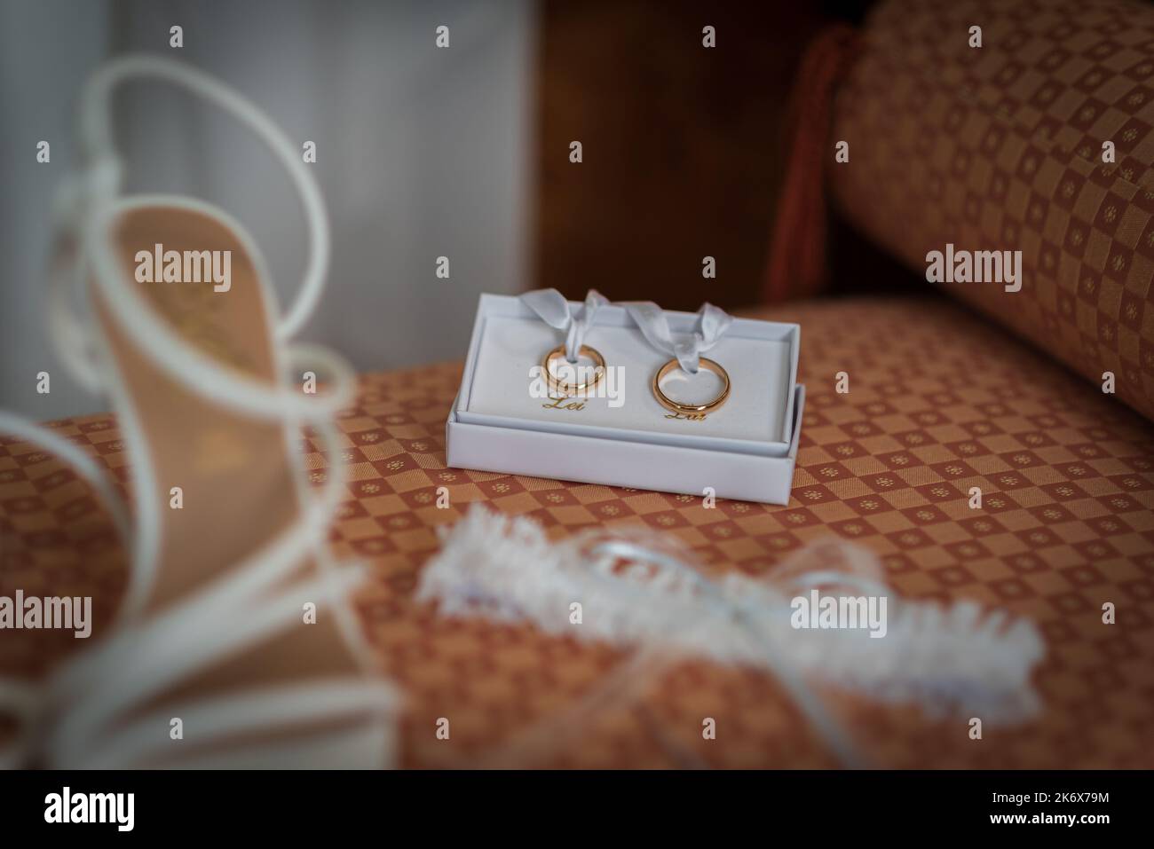 Spectacular composition for wedding with various accessories Stock ...