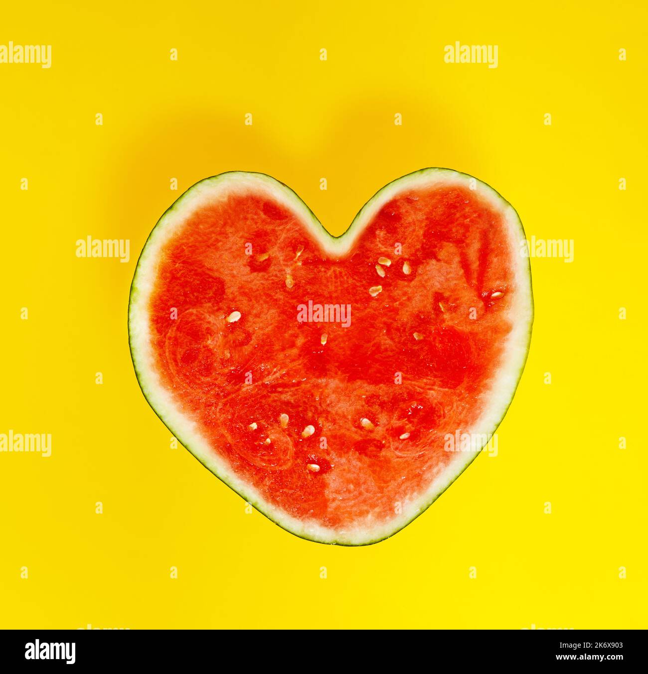 Watermelon in shape of heart - sweet lovely healthy food concept Stock ...