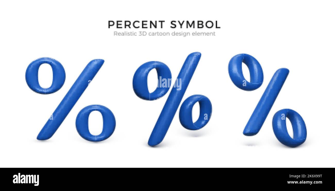 Blue 3D percent icon. Discount symbol isolated on white background ...