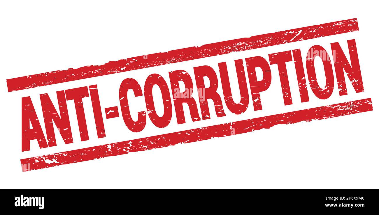 ANTI-CORRUPTION text written on red rectangle stamp sign Stock Photo ...
