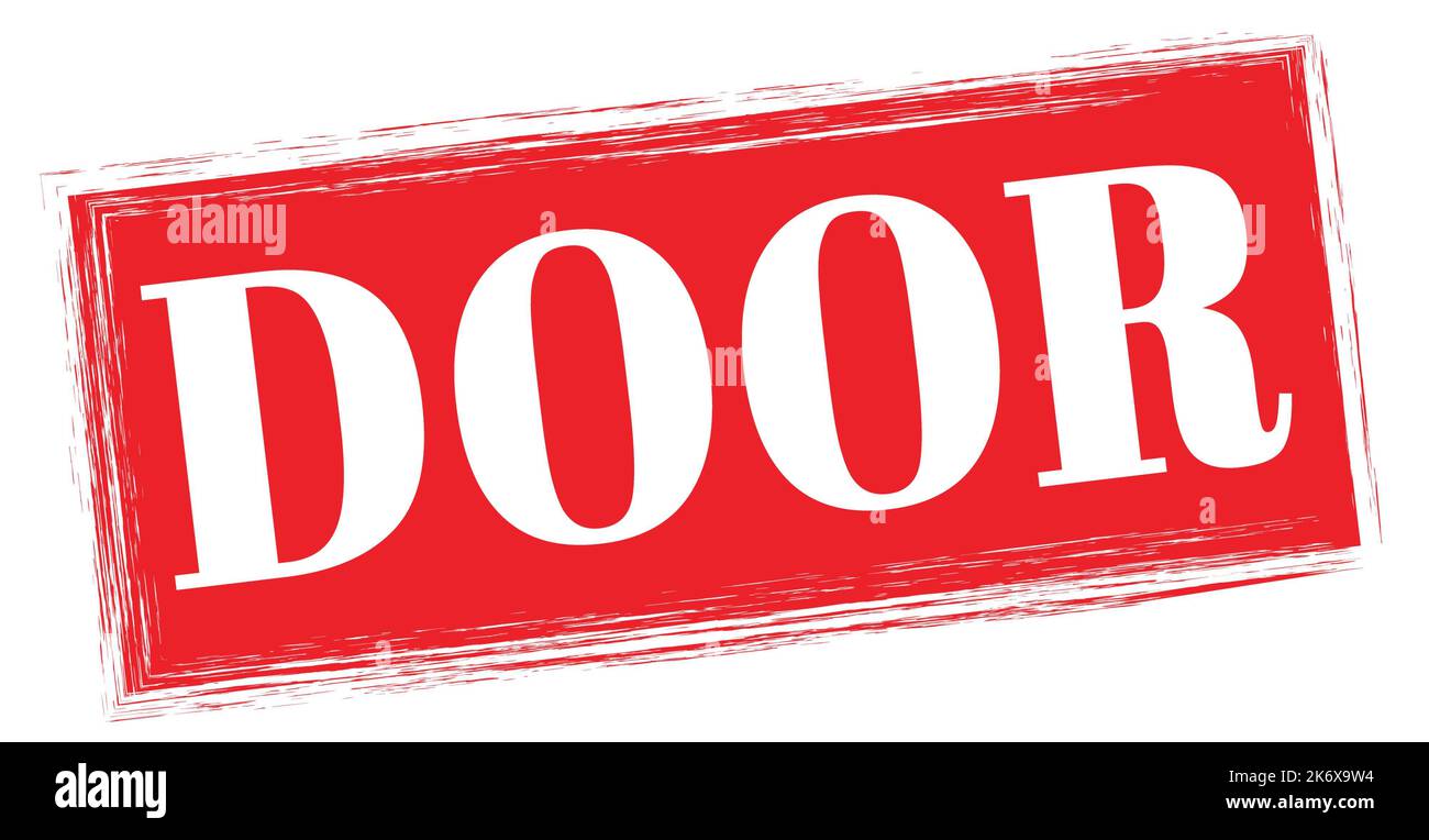 DOOR text written on red rectangle stamp sign Stock Photo - Alamy