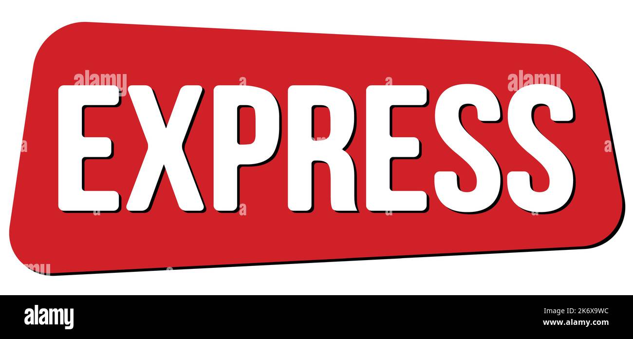 EXPRESS text written on red trapeze stamp sign Stock Photo - Alamy