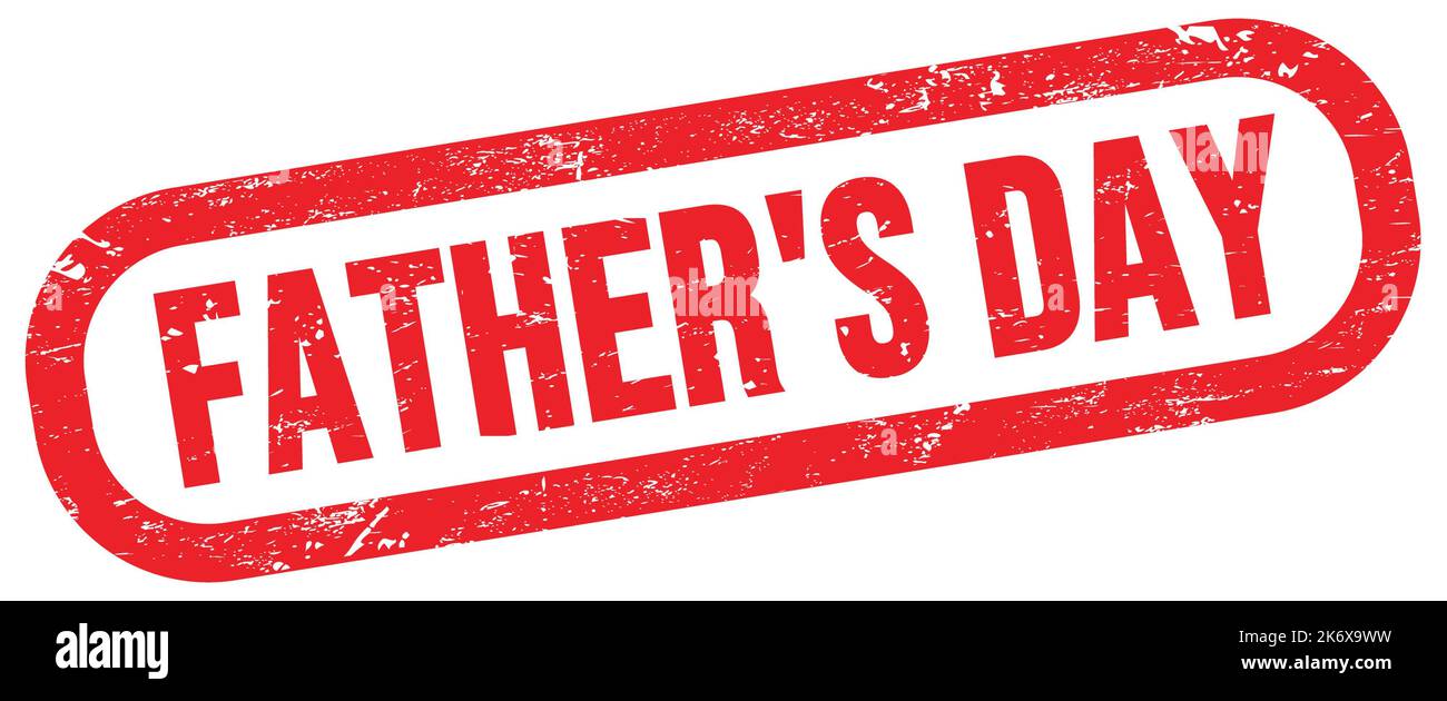 FATHER'S DAY, text on red rectangle stamp sign Stock Photo - Alamy