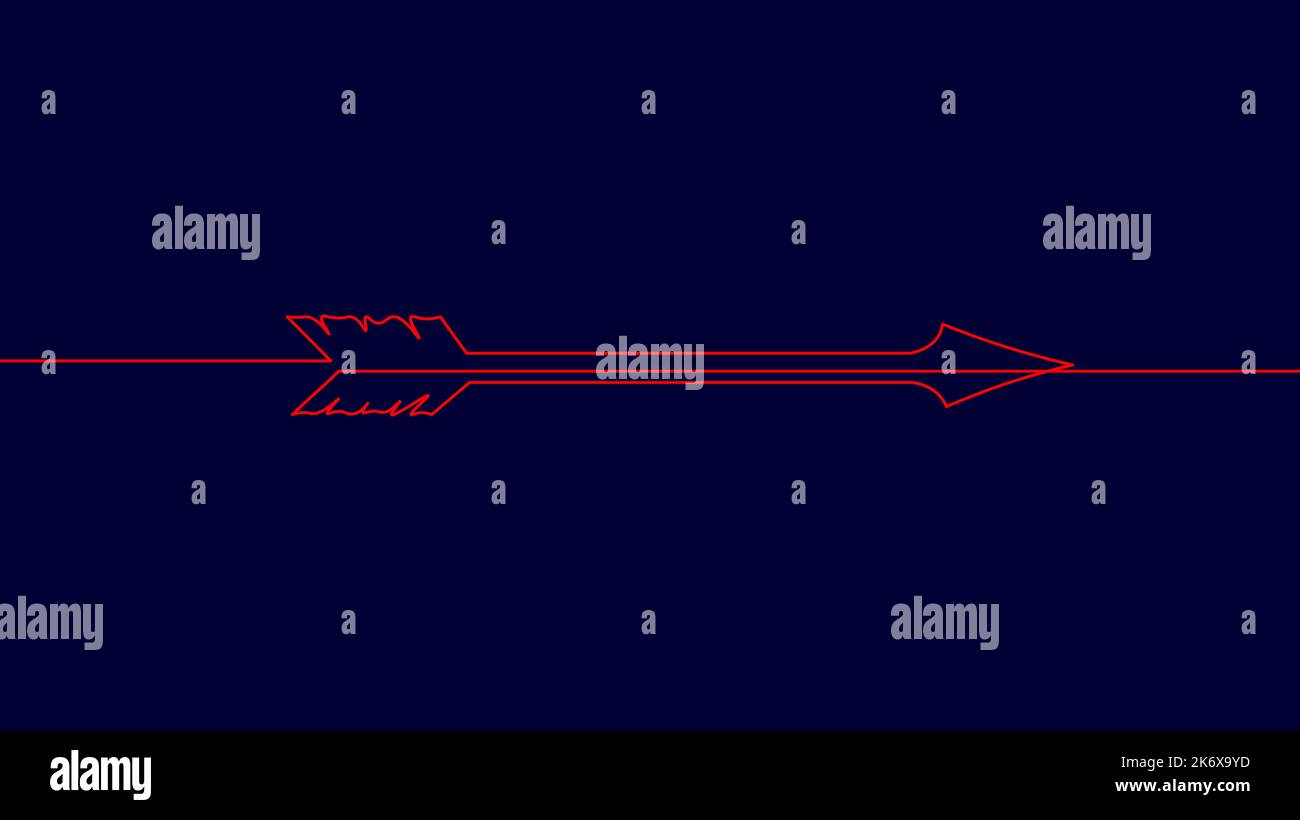 Single continuous line art arrow. Growing profit graph economy finance ...