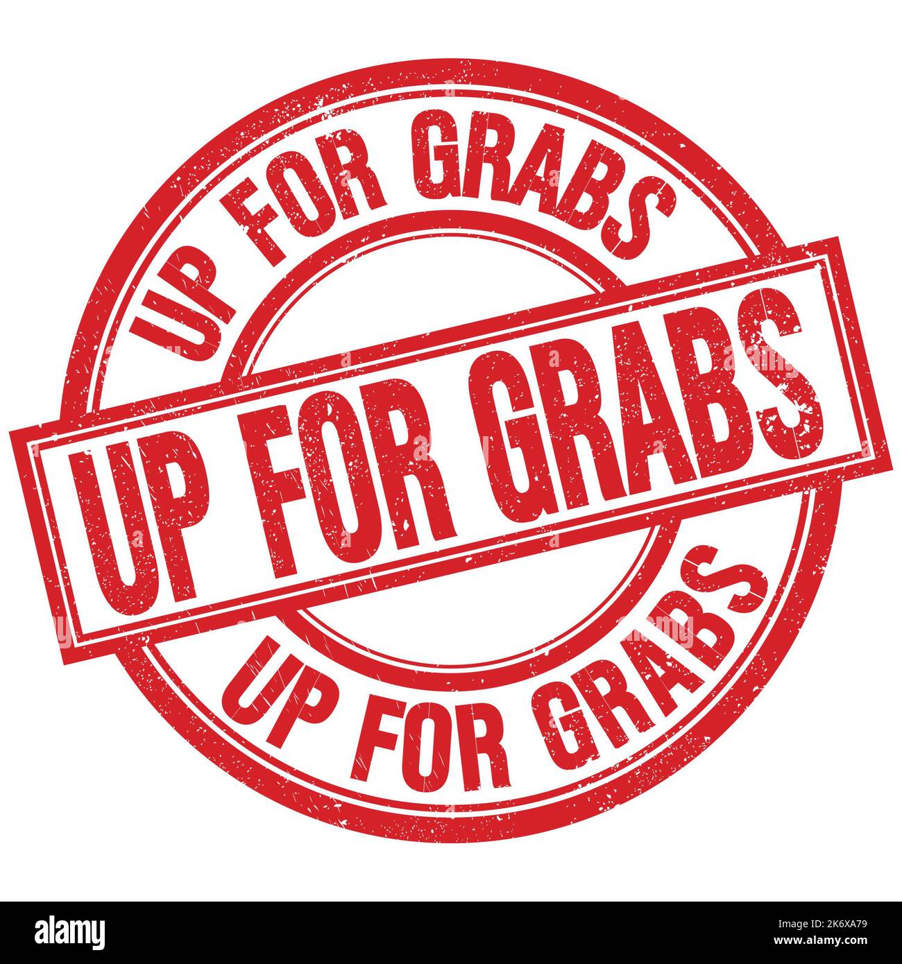 UP FOR GRABS text written word on red round stamp sign Stock Photo - Alamy