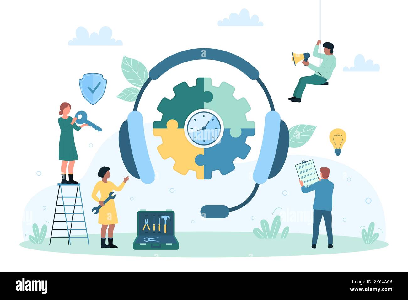 Maintenance and technical support service for customers vector ...