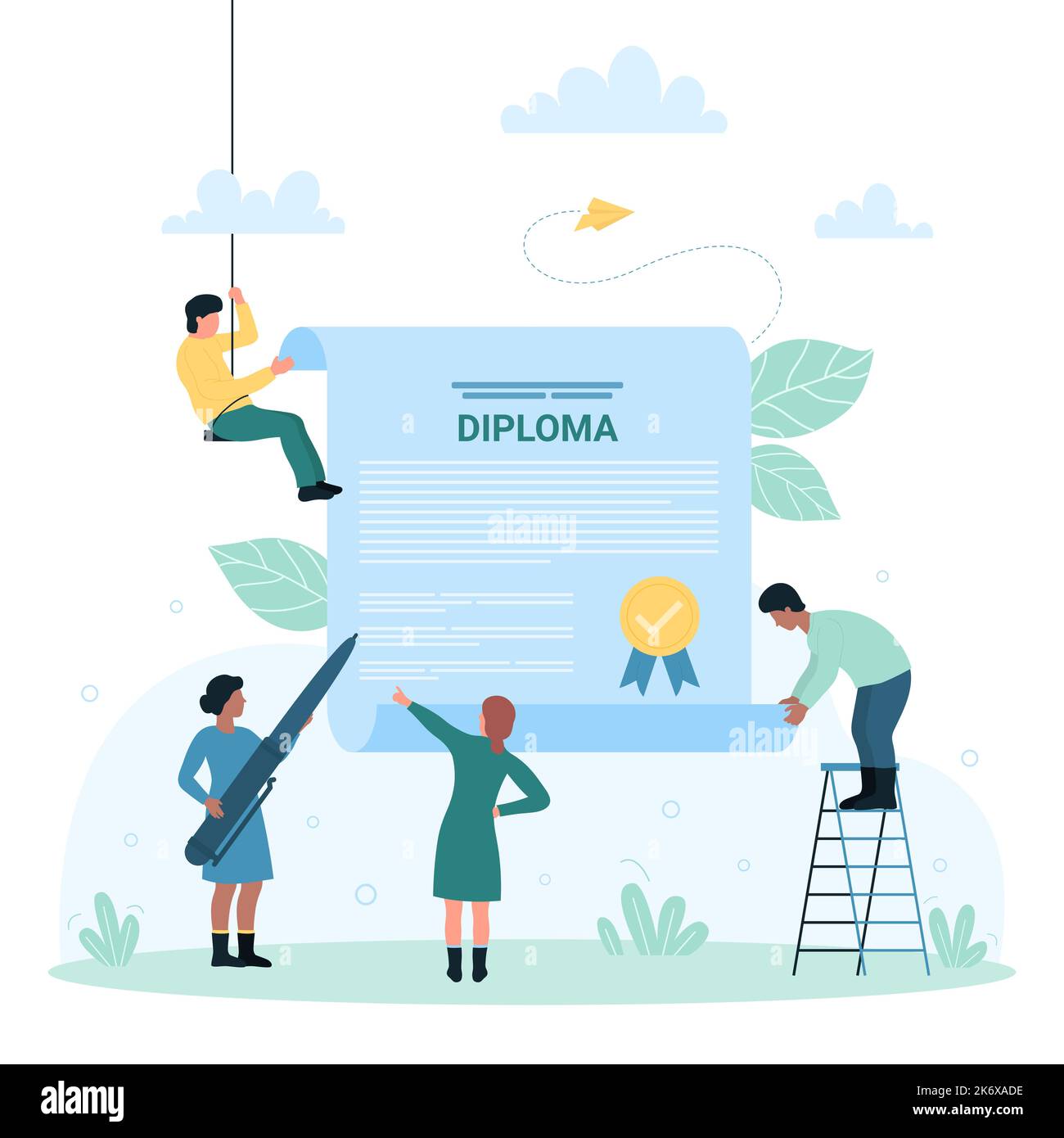 Success graduation of college, school or university diploma vector ...