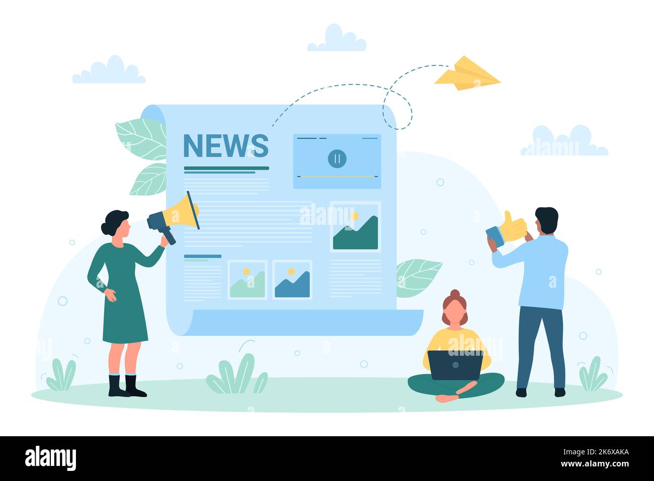 News campaign, newspaper, blog and newsletter vector illustration ...