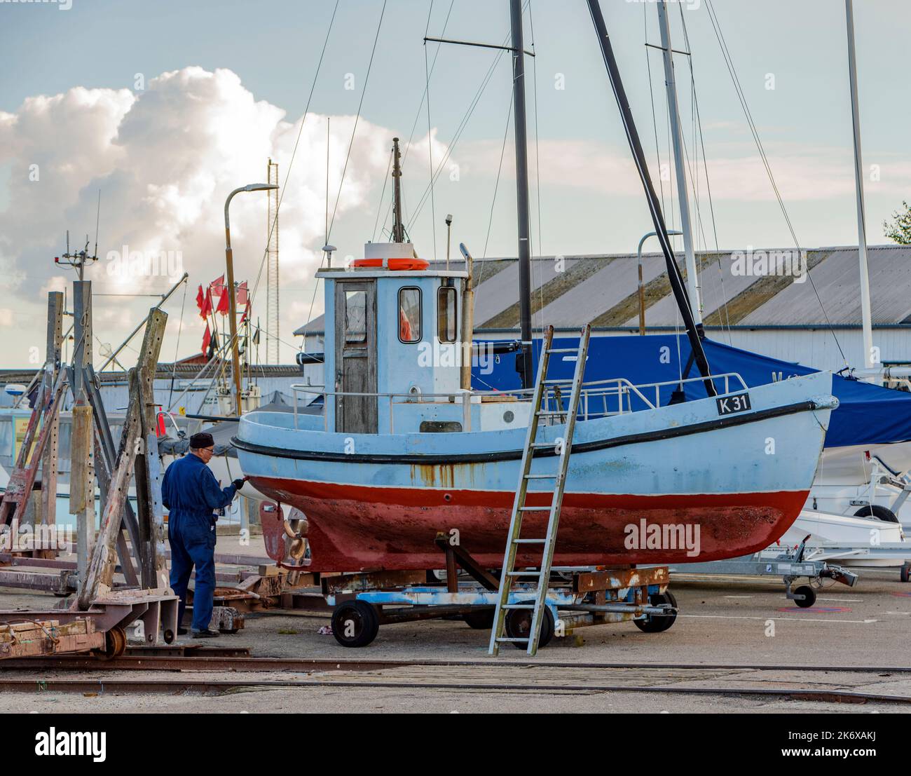 Danish fishingboat for renovation at Dragör (Amager, Sjelland), Denmark ...