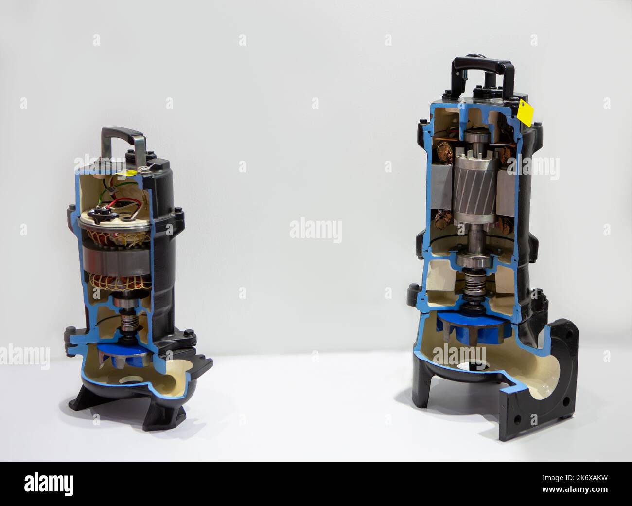 Cut away show internal part of submersible pump. Industrial equipment ...
