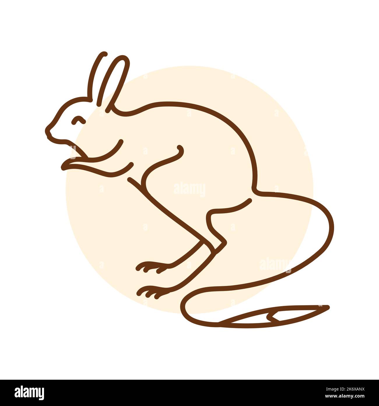 Jerboa color line illustration. Animals of Africa Stock Vector Image ...