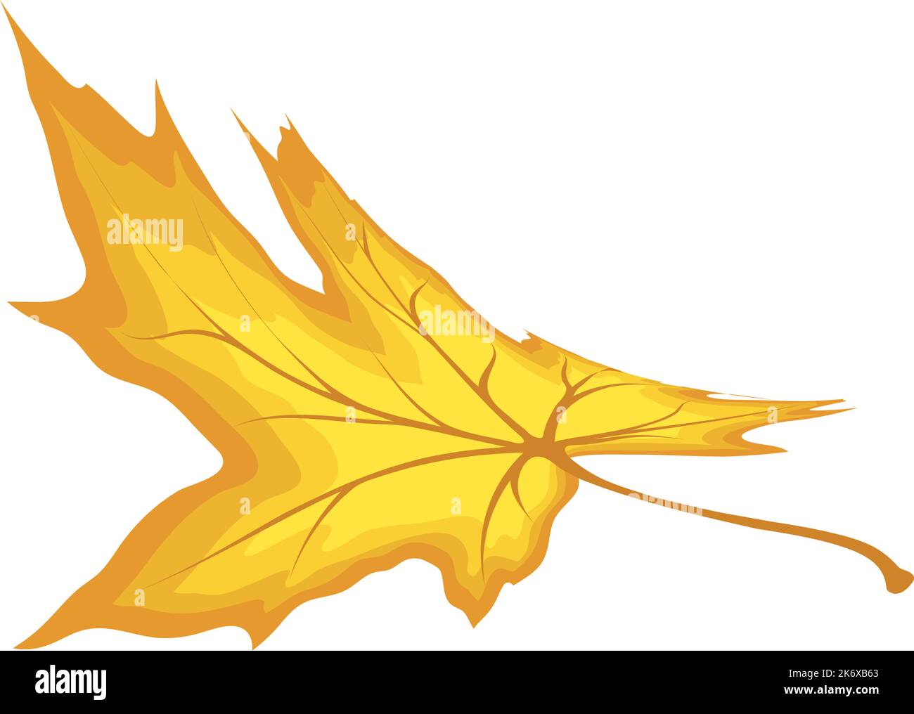 Fall maple leaf cartoon isolated vector illustration on white ...