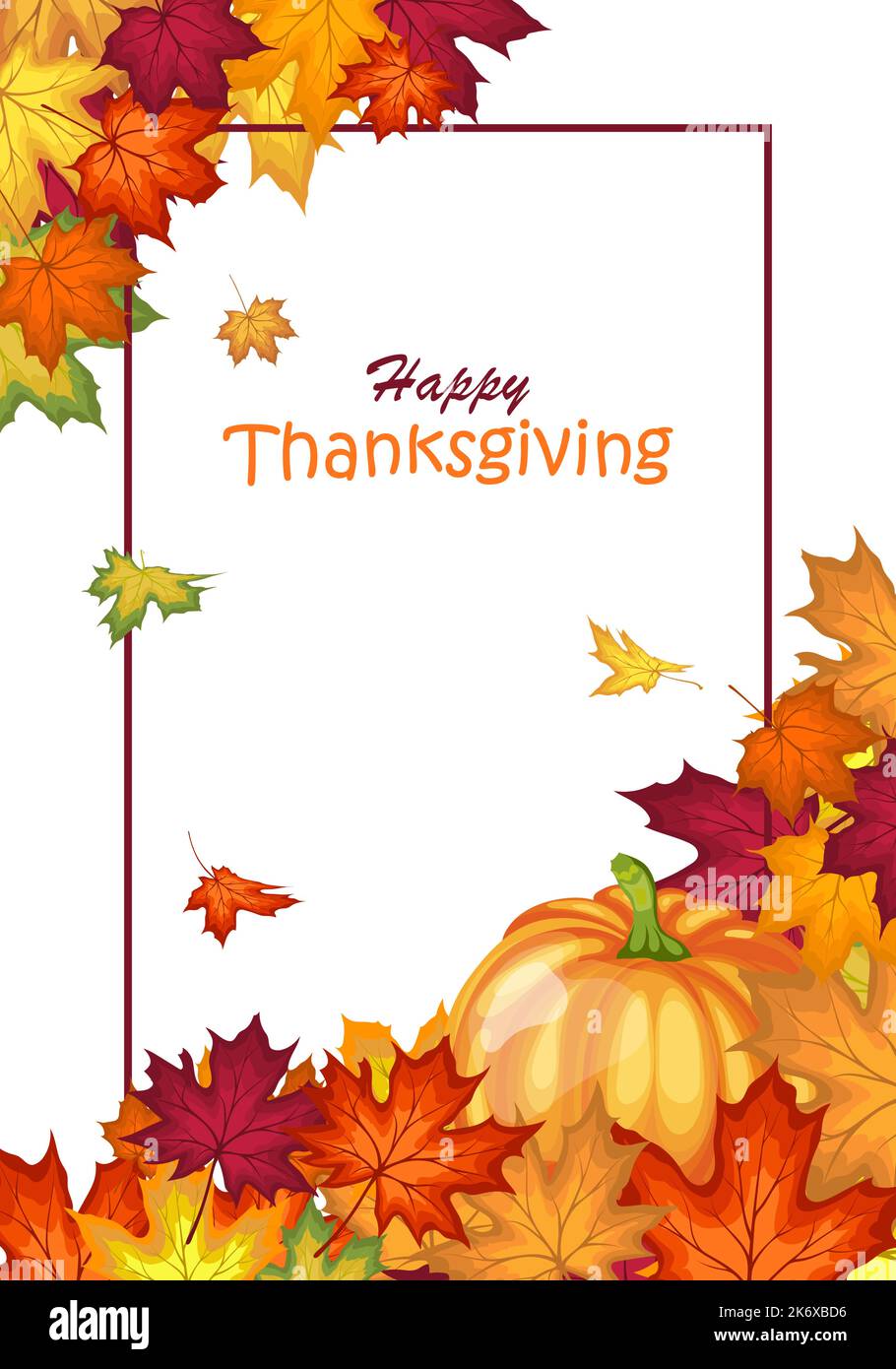 Thanksgiving fall banner with bright autumn leaves. Design element for ...