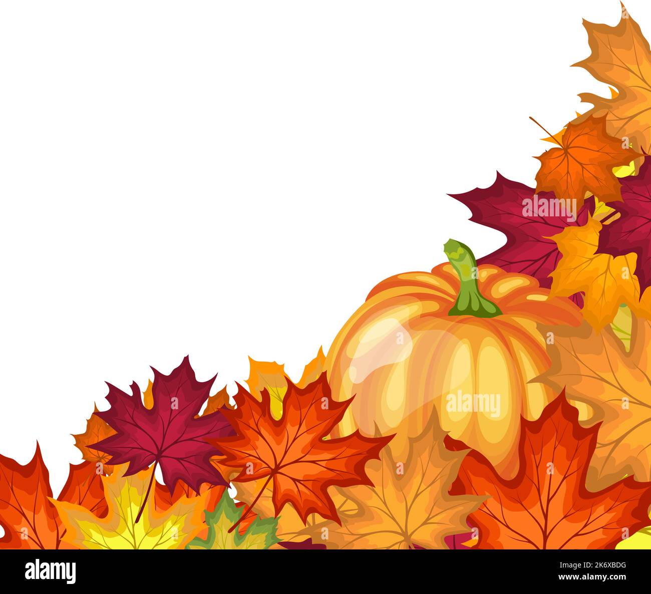 Thanksgiving fall banner with bright autumn leaves. Design element for ...