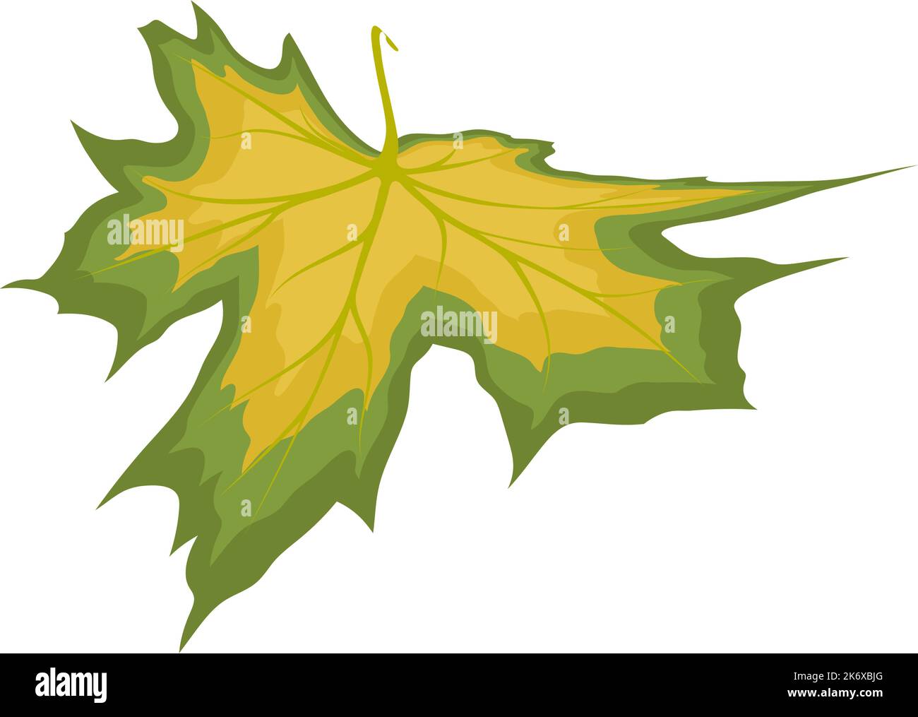 Fall maple leaf cartoon isolated vector illustration on white ...