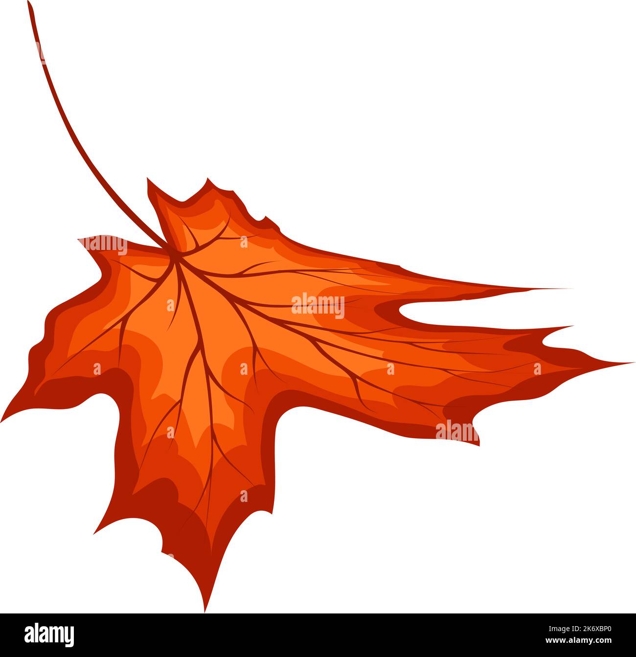 Fall maple leaf cartoon isolated vector illustration on white ...