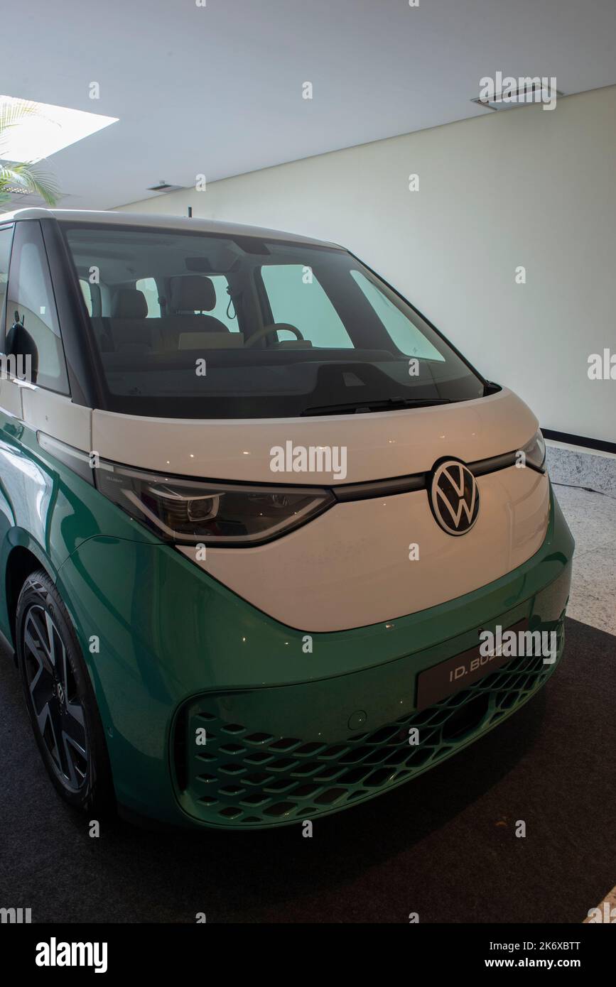 ATIBAIA- Brazil, OCT 7, 2022: Green white VW ID Buzz or ID.Buzz ...