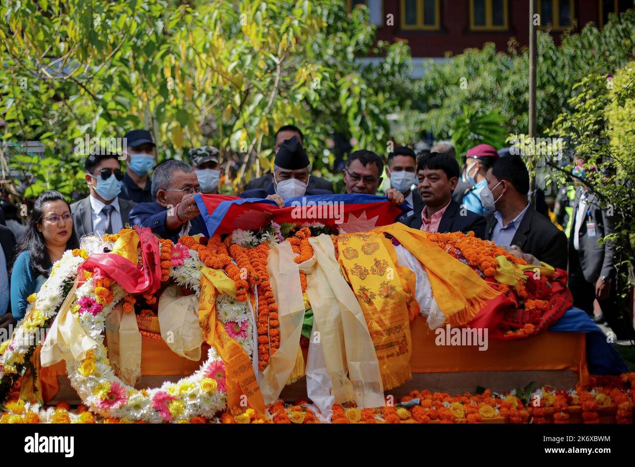 Nepal. 16th Oct, 2022. Prime Minister and President of Nepali Congress Sher Bahadur Deuba pays ...