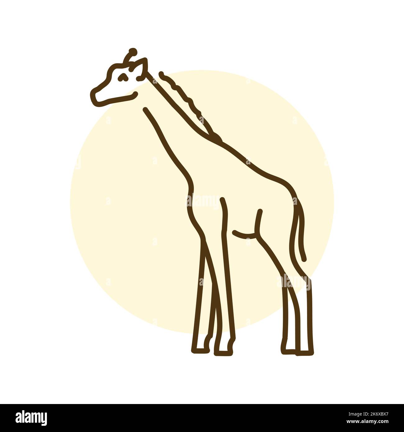 Giraffe color line illustration. Animals of Australia Stock Vector ...