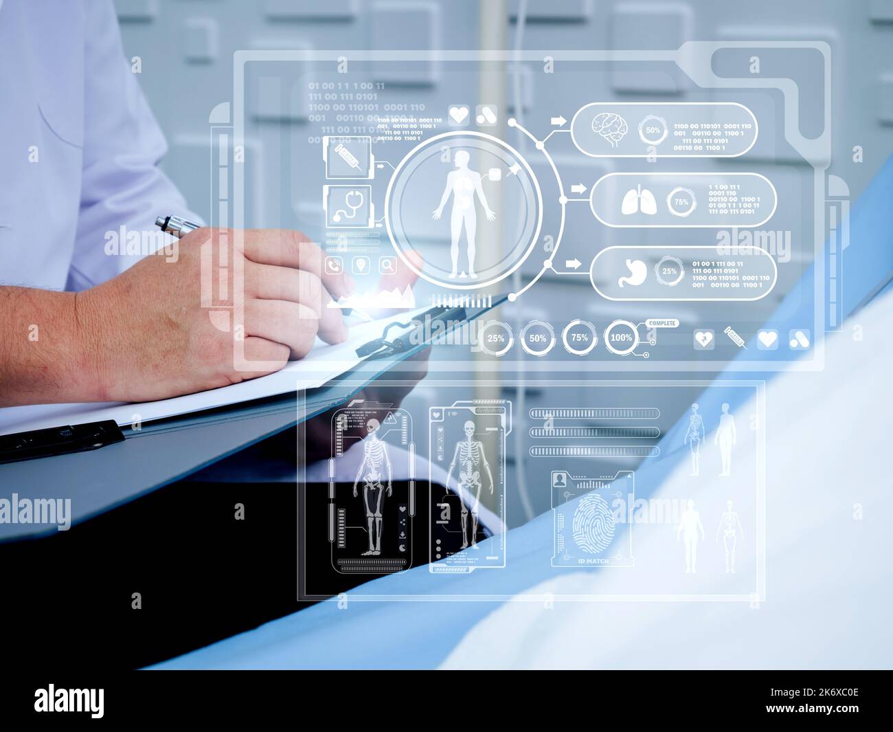 Health information, body and internal organs icons, patient physical ...