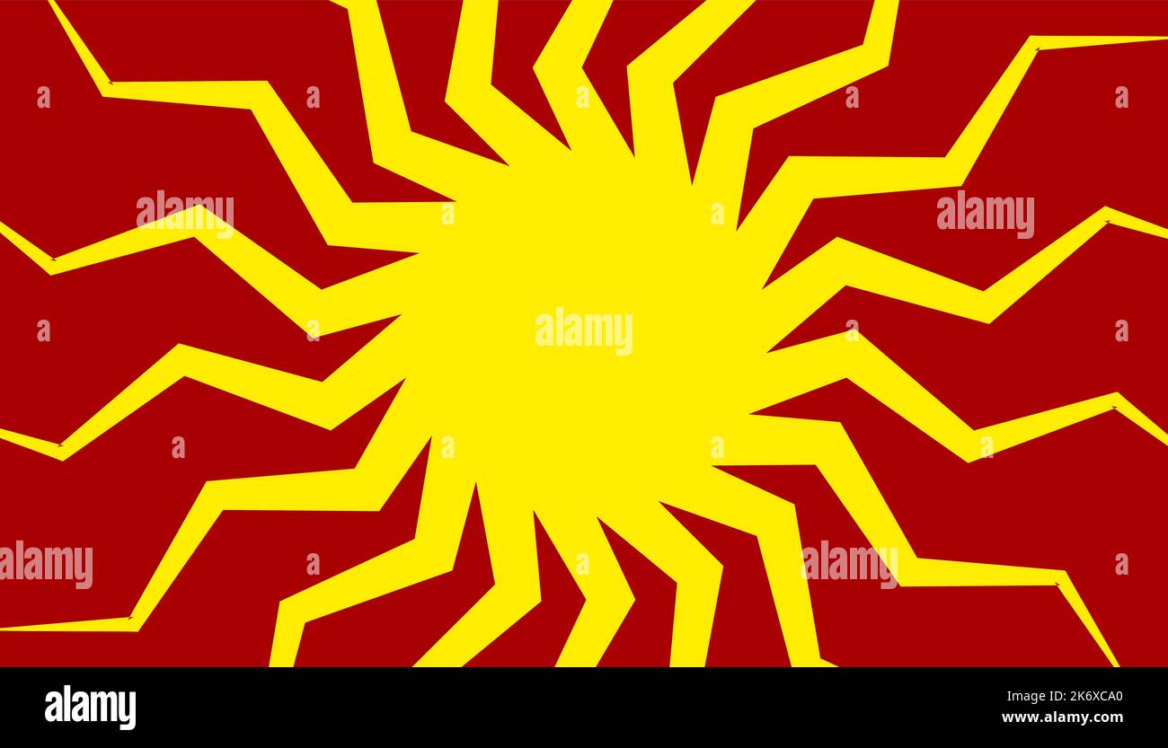 sun with broken rays. sun with distorted rays in shape of zigzag Stock ...