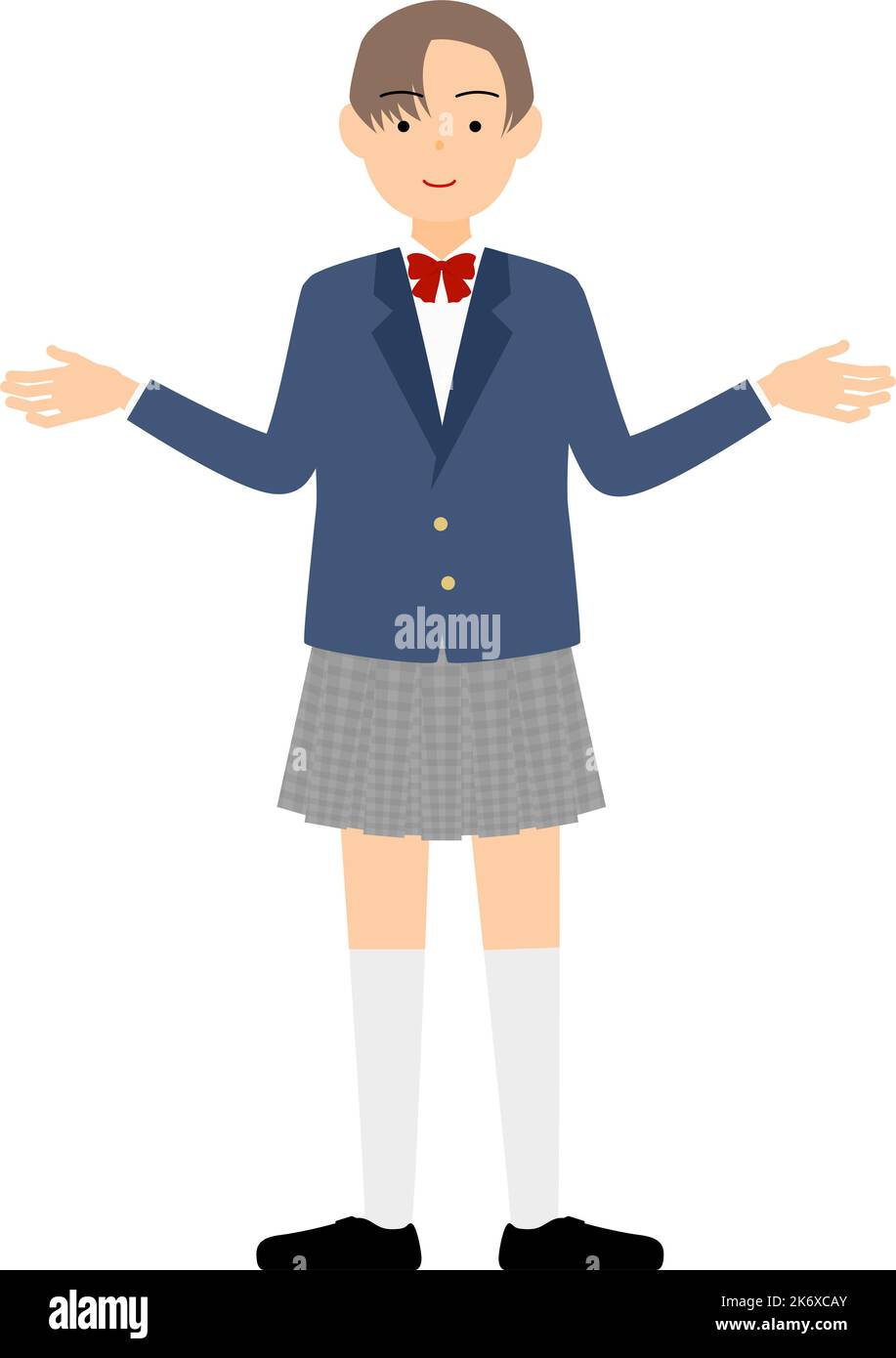 Genderless, blazer uniform, Gesture of open arms Stock Vector Image ...