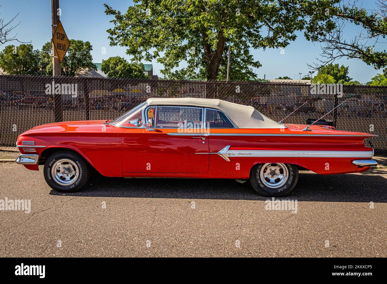 Falcon Heights, MN - June 19, 2022: High perspective side view of a ...