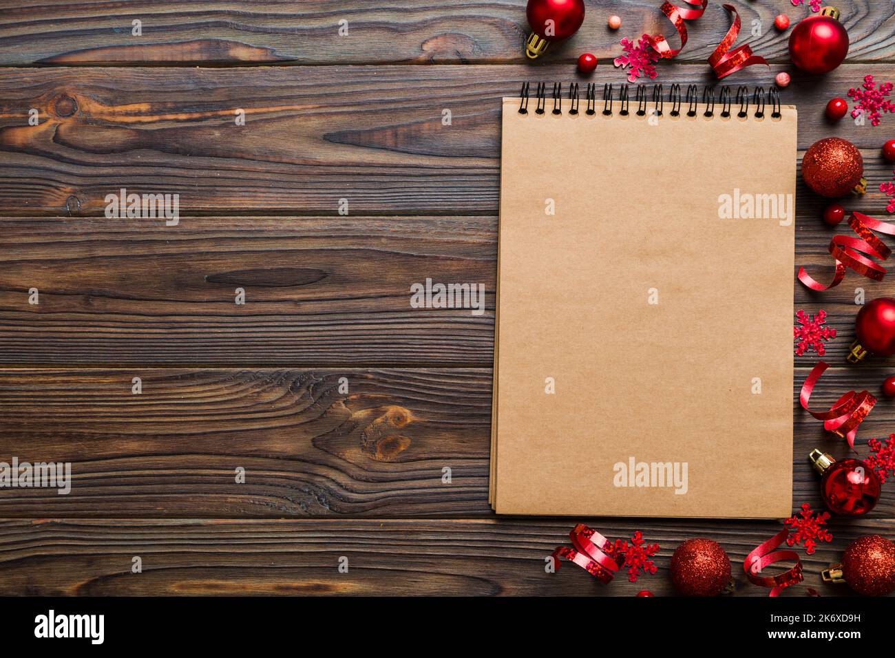 Christmas blank greeting card mock-up scene. Creative layout made of ...