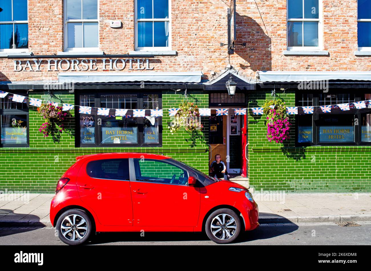Red Citroen Car and The Bay Horse Hotel, Mickelgate, Selby, Yorkshire ...