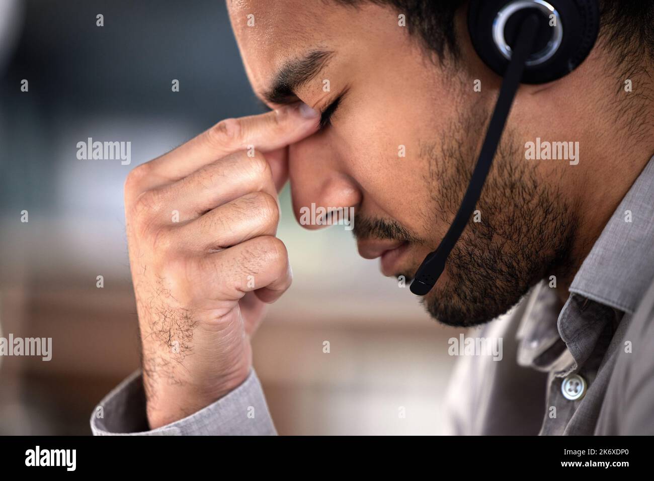 I did it again. a handsome young customer service agent feeling ...