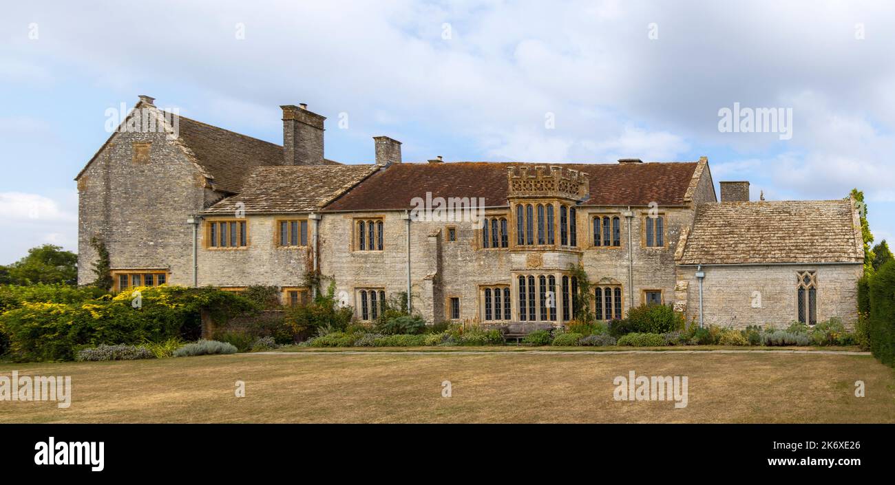 South elevation of Lytes Cary manor house viewed from the gardens, near ...