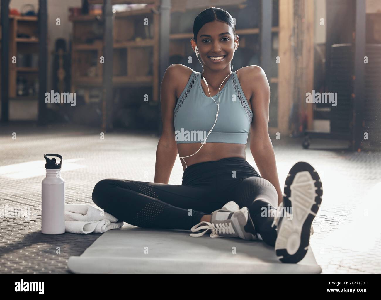 Ive been powering on right to the end. Portrait of a sporty young woman ...