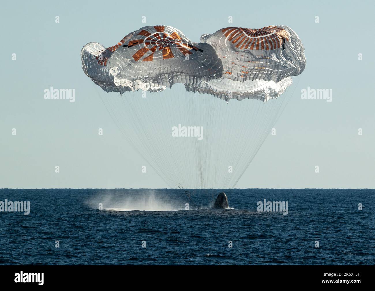 The SpaceX Crew Dragon Freedom spacecraft is seen as it lands with NASA ...