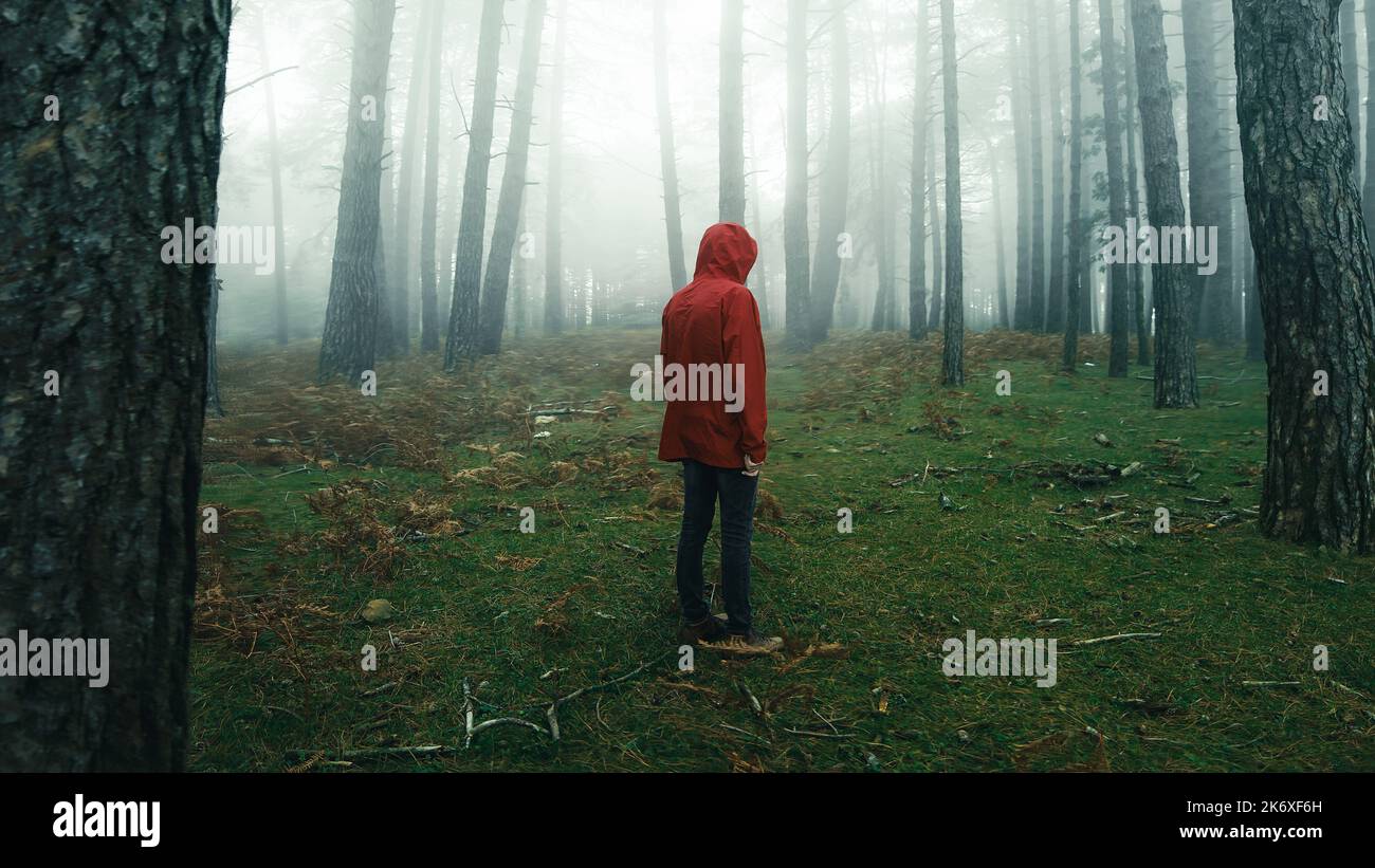 Man red jacket walks hi-res stock photography and images - Alamy