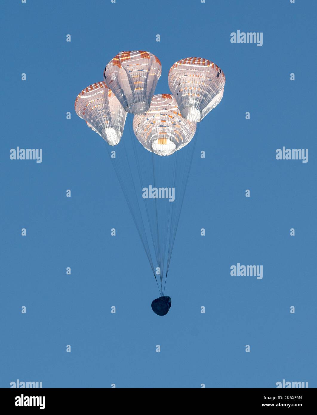 The SpaceX Crew Dragon Freedom spacecraft is seen as it lands with NASA ...